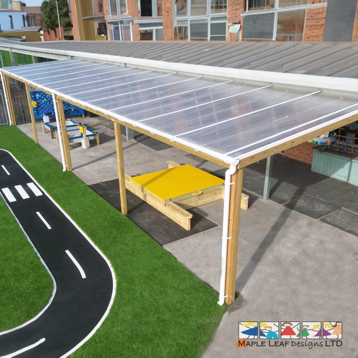 Lean To Metal Frame Pergola with Polycarbonate Roof by Maple Leaf ...