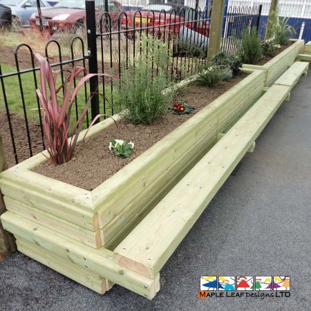 Rectangular Planter with Bench by Maple Leaf Designs. The One-Stop ...