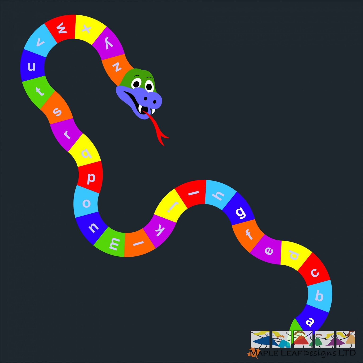 Alphabet Snake Solid Marking by Maple Leaf Designs. The One-Stop ...