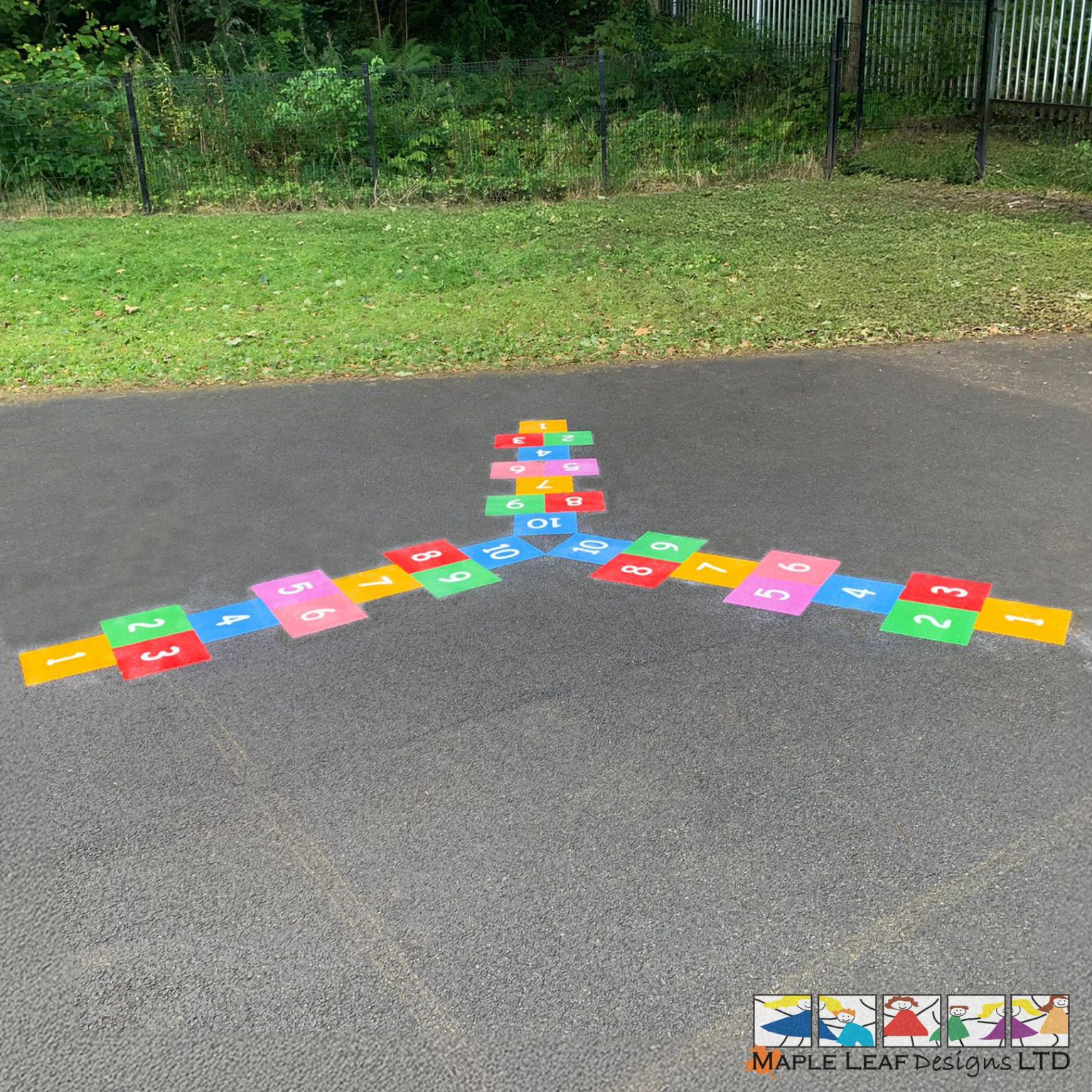 3-Way Hopscotch Markings by Maple Leaf Designs. The One-Stop Playground ...