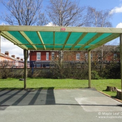 Timber Pergola with Green Mesh Roof by Maple Leaf Designs. The One-Stop ...