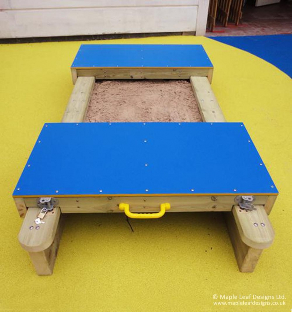 Mini Sandpit with HDPE Rolling Lids by Maple Leaf Designs. The One-Stop ...