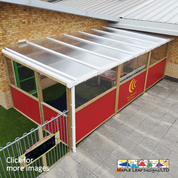 Lean To Timber Frame Pergola with Polycarbonate Roof by Maple Leaf ...